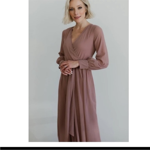 Baltic Born | Dresses | Baltic Born Lydia Mauve Pleated Wrap Gown ...